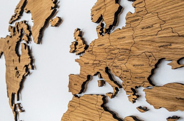 OAK, oiledWooden world map - Mapitstudio